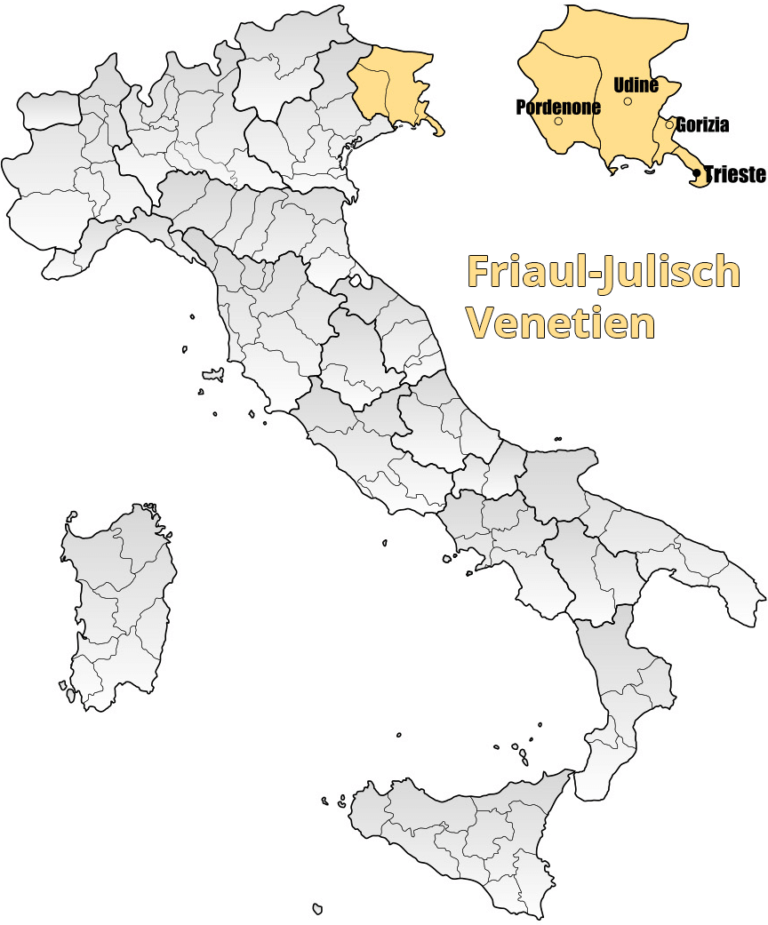Friaul-Julisch Venetien: Weinanbaugebiet / Weinregion in Italien
